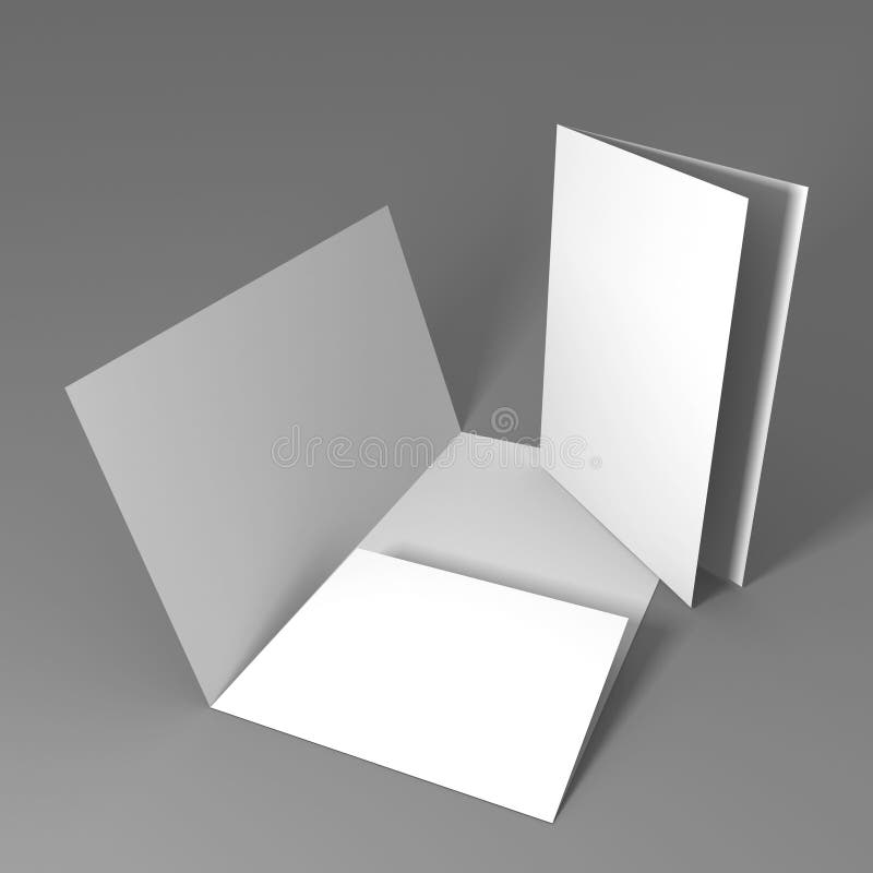 Blank White Folder Brochure Template Mockup Stock Illustration ...