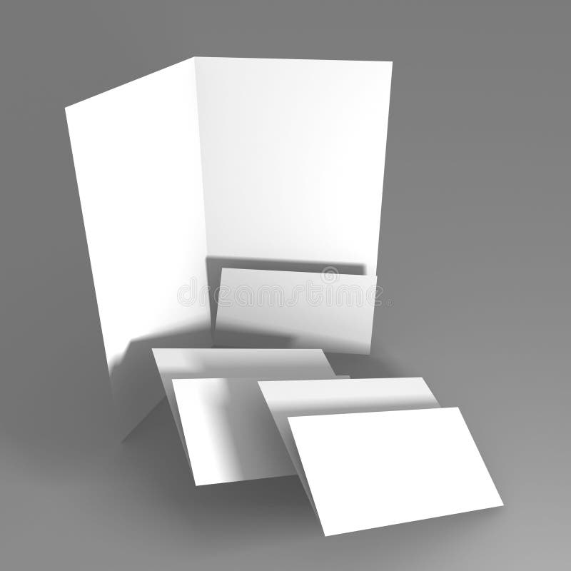 Blank White Folder Brochure Template Mockup Stock Illustration ...