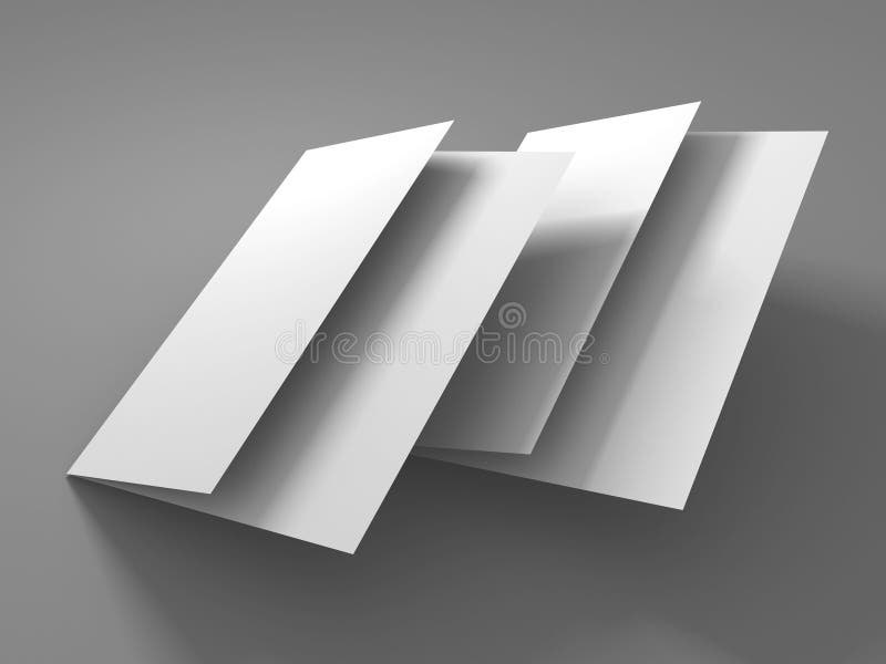 Blank White Folder Brochure Template Mockup Stock Illustration ...