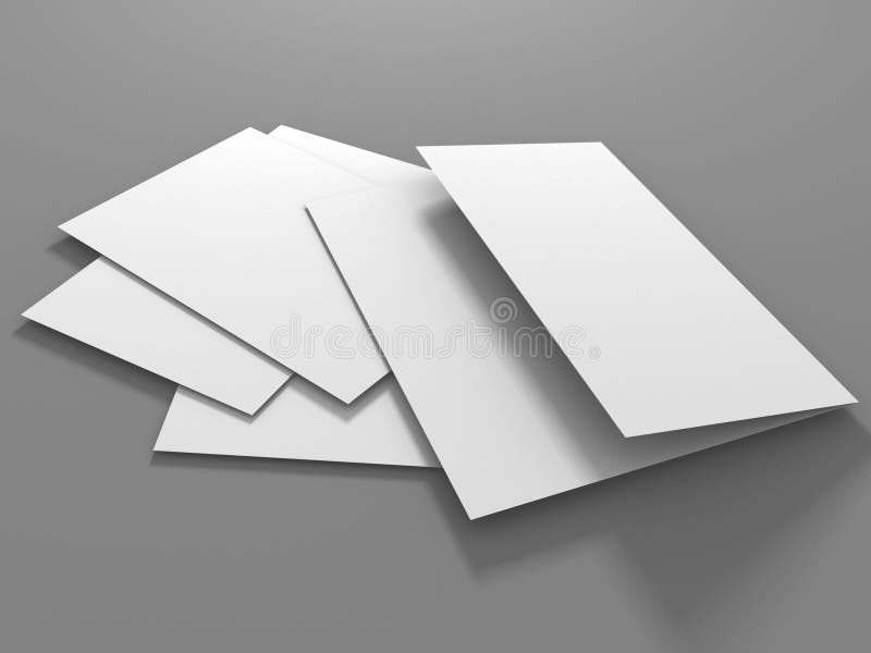 Blank White Folder Brochure Template Mockup Stock Illustration ...