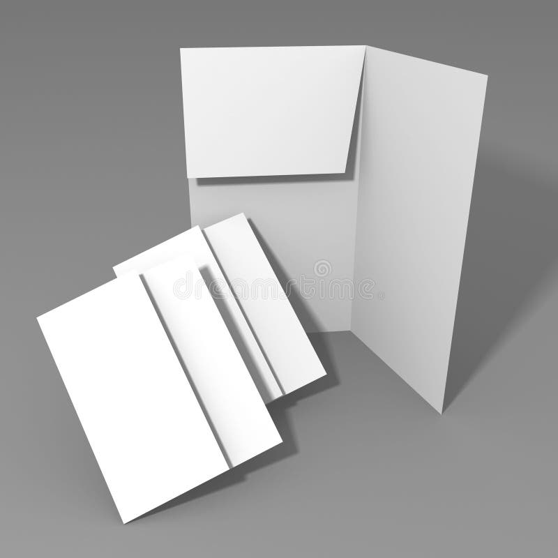 Blank White Folder Brochure Template Mockup Stock Illustration ...