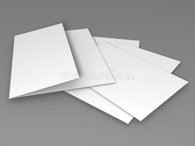 Blank White Folder Brochure Template Mockup Stock Illustration ...