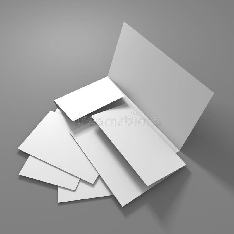 Blank White Folder Brochure Template Mockup Stock Illustration ...