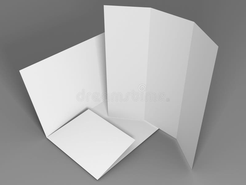 Blank White Folder Brochure Template Mockup Stock Illustration ...
