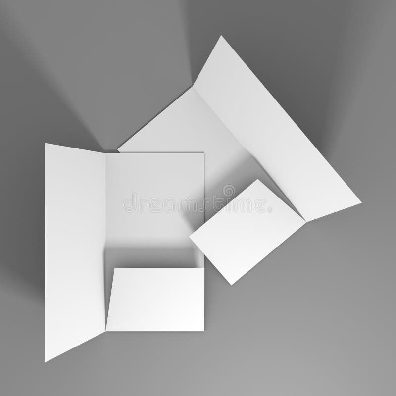 Blank White Folder Brochure Template Mockup Stock Illustration ...
