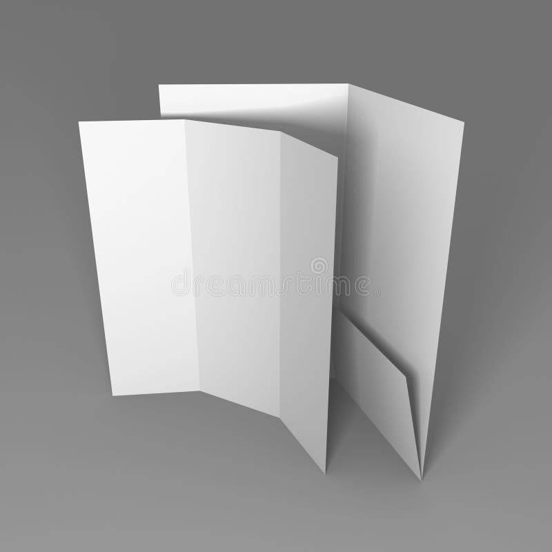 Blank White Folder Brochure Template Mockup Stock Illustration ...