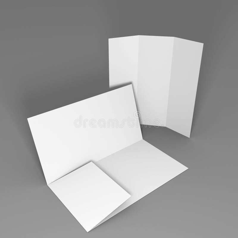 Blank White Folder Brochure Template Mockup Stock Illustration ...