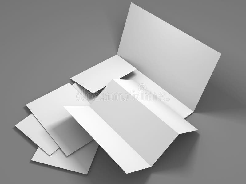 Blank White Folder Brochure Template Mockup Stock Illustration ...
