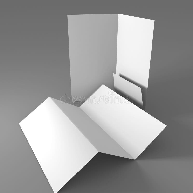 Blank White Folder Brochure Template Mockup Stock Illustration ...