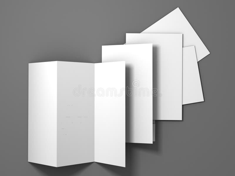 Blank White Folder Brochure Template Mockup Stock Illustration ...