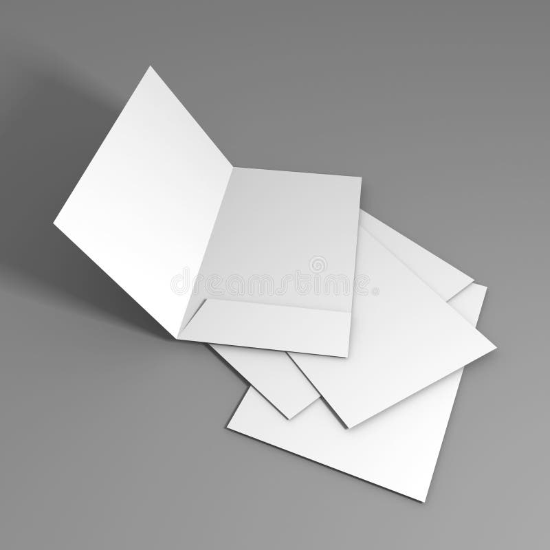 Blank White Folder Brochure Template Mockup Stock Illustration ...