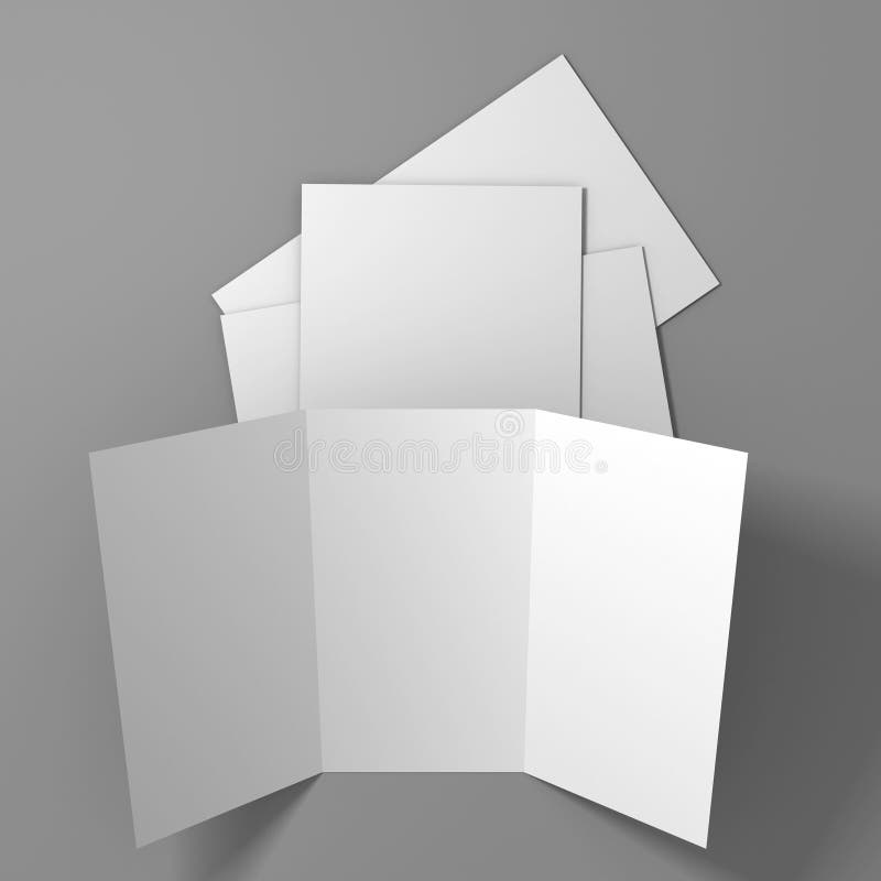 Blank White Folder Brochure Template Mockup Stock Illustration ...