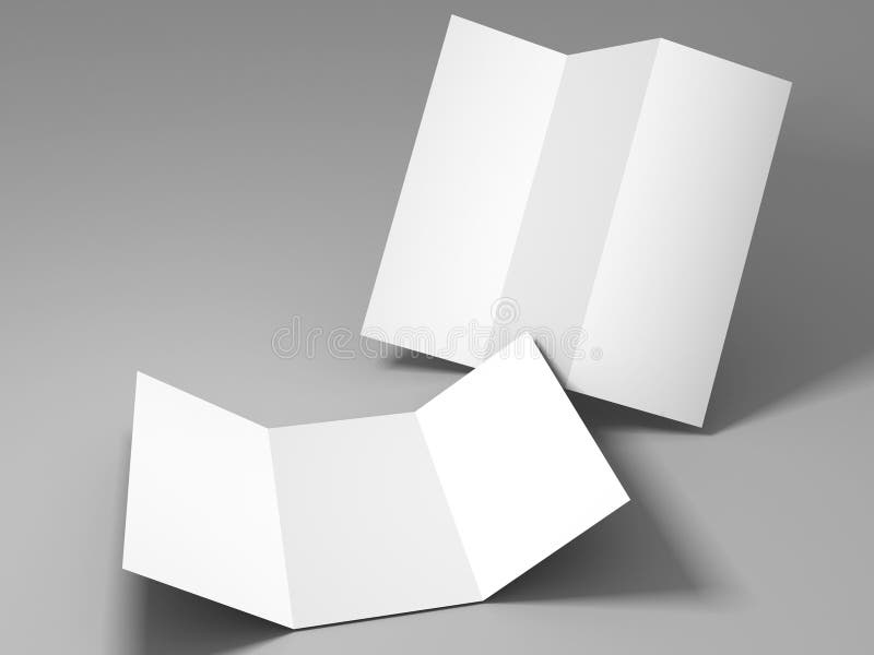 Blank White Folder Brochure Template Mockup Stock Illustration ...