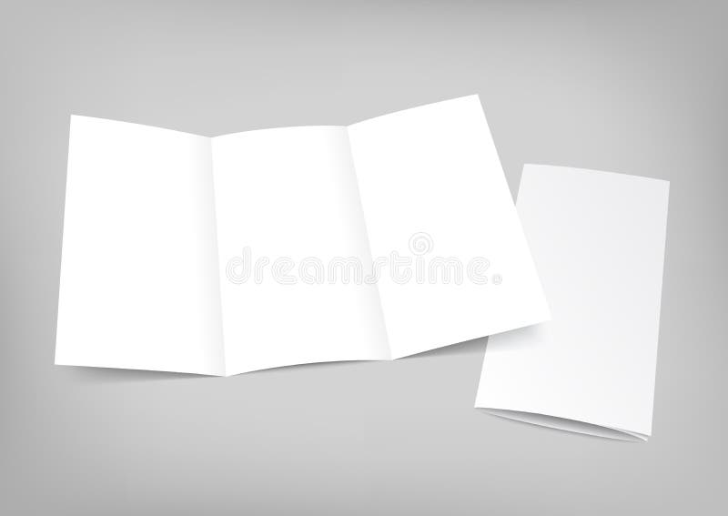 Blank White Folding Paper Flyer on Gray Background Stock Vector ...