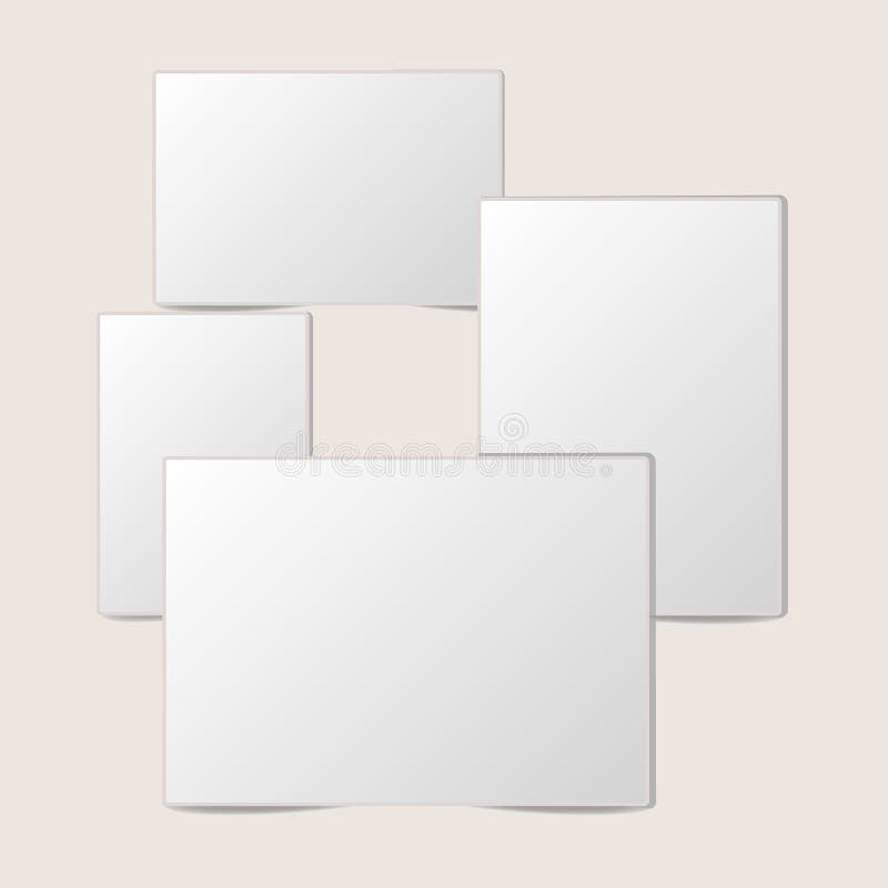 Blank White Foto Frame Collection with Shadow Stock Vector ...