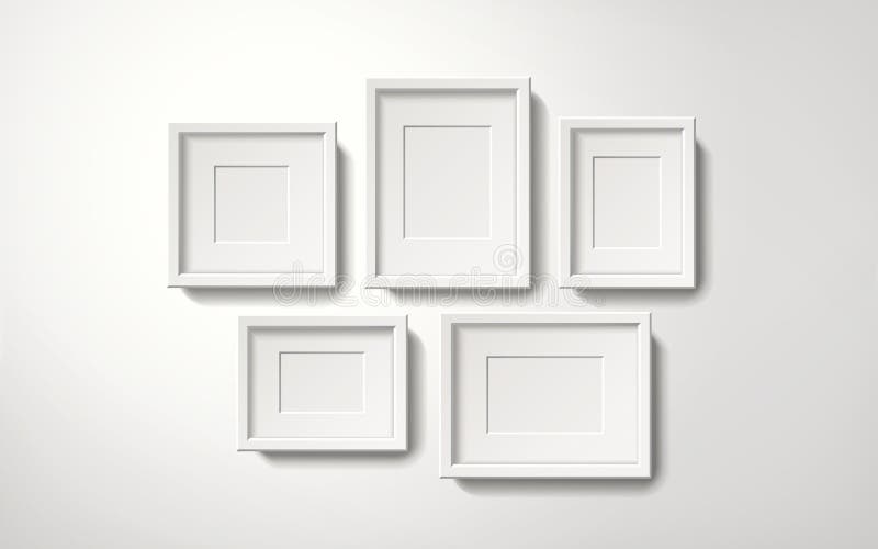 Blank white frames stock vector. Illustration of indoor - 286363157