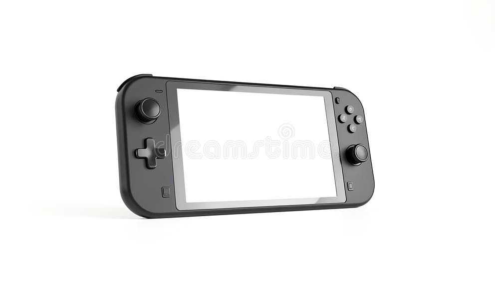 Blank White Gaming Console Screen Mock Up, Isolated, Depth of Field, 3d ...