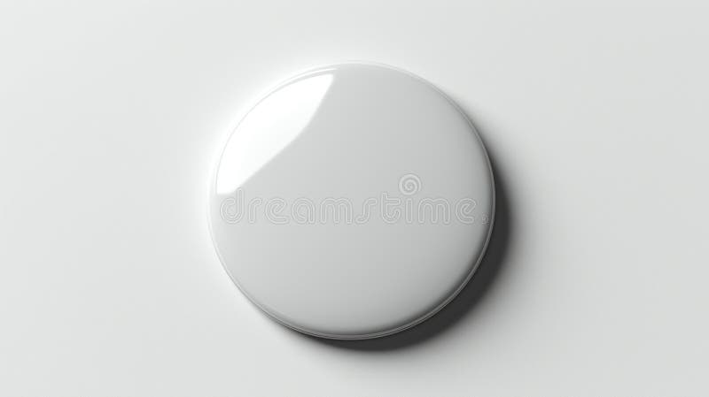 Blank White Glossy Round Badge. Realistic 3D Illustration of ...
