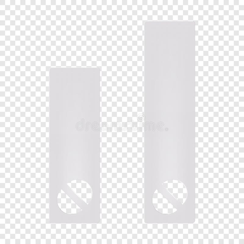 Blank White Hand Held Die-cut Insert Handle Sign. Vector Mock-up ...