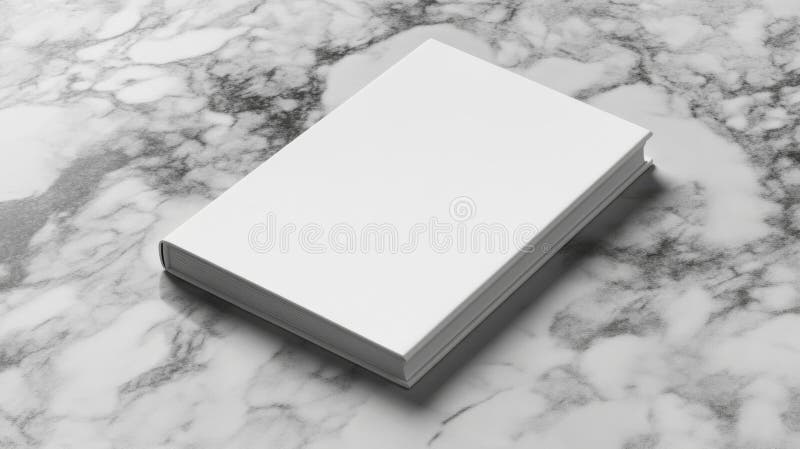 Blank White Hardcover Book Mockup on a Marble Surface in Elevated Close ...