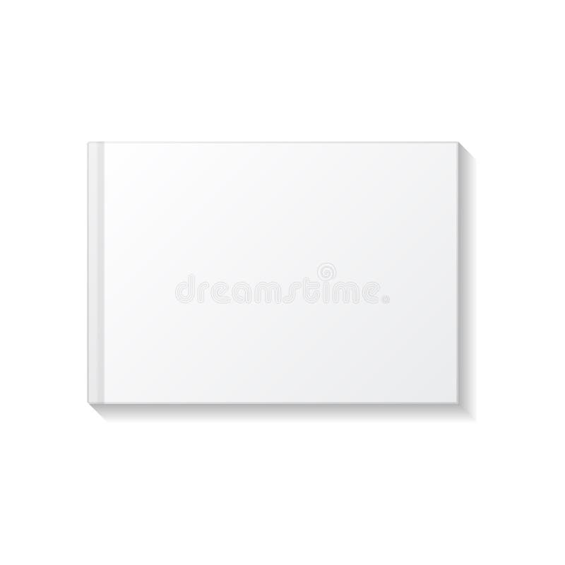 Blank White Horizontal Rectangle Book, Notebook or Magazine Top View ...