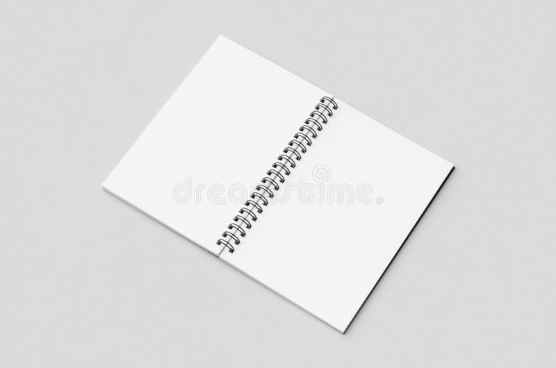 Blank White Inside of a Black Spiral Notebook Mockup Stock Image ...