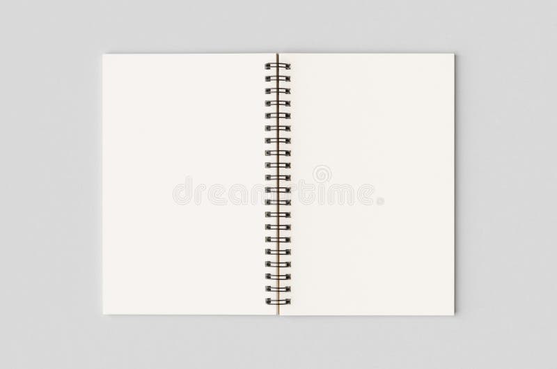 Blank White Inside of a Kraft Spiral Notebook Mockup Stock Image ...