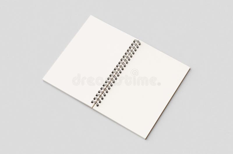 Blank White Inside of a Kraft Spiral Notebook Mockup Stock Image ...