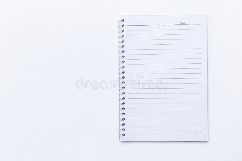 Blank White Journal Lined Notebook Isolate on White Background Stock ...