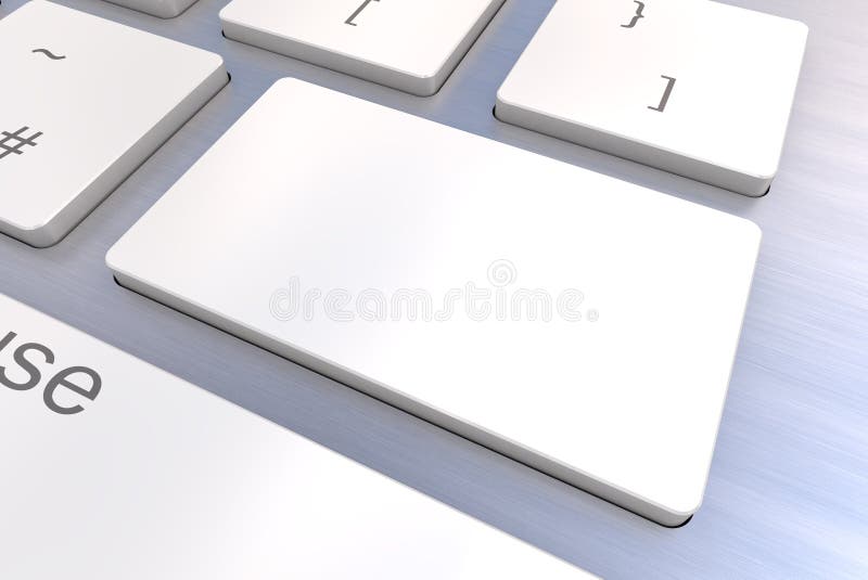 Blank White Keyboard Button Stock Illustration - Illustration of ...