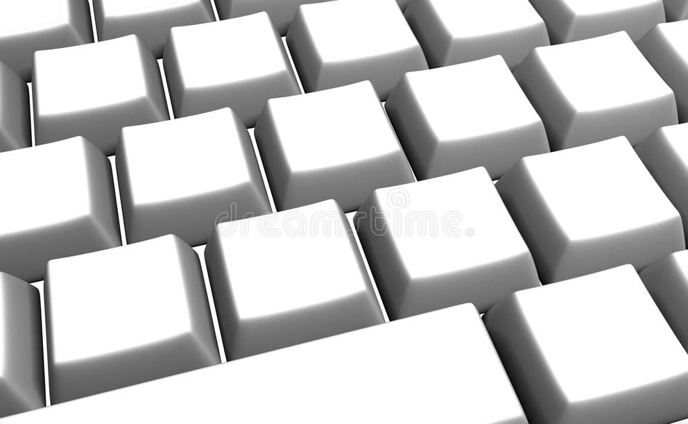 Blank white keyboard keys stock illustration. Illustration of control ...