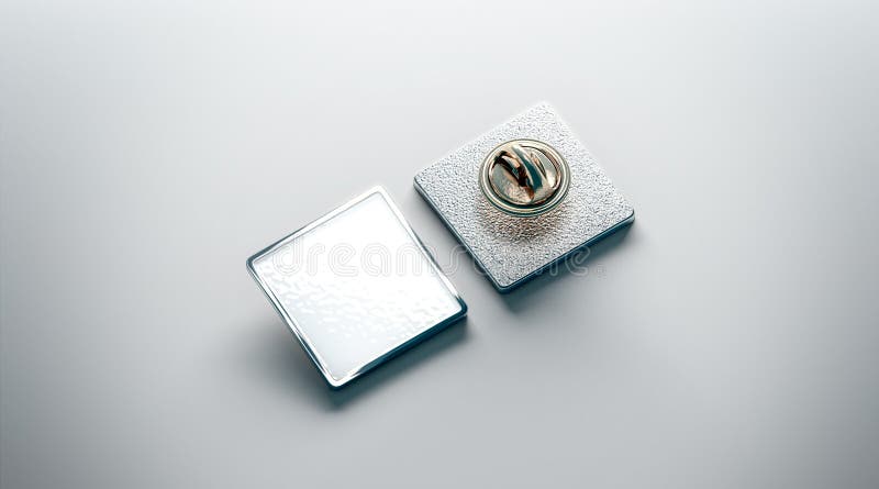 Blank White Lapel Pin Mockup, Front and Back Side View Stock ...