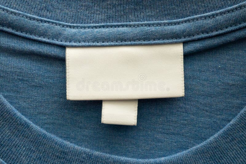 Blank White Clothing Label on Brown Fabric Texture Background Stock ...