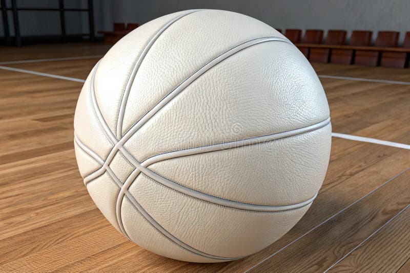 Blank White Leather Basketball Ball Realistic Mock Up - Generated by Ai ...