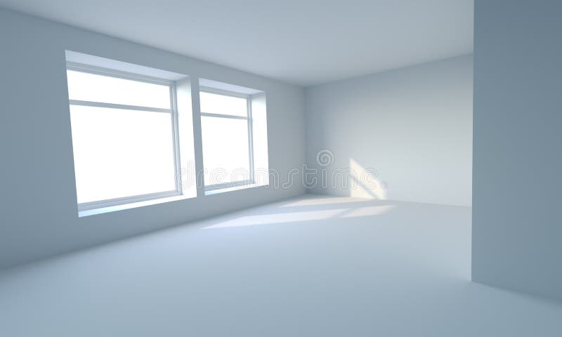 Blank Living Room White Wall Background Stock Illustration ...
