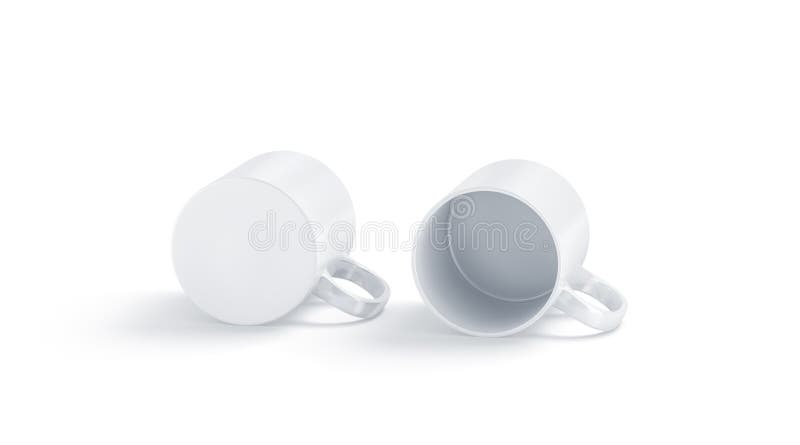 Blank White Lying Glass Mug Mockup, , View Front Back, Stock Image ...