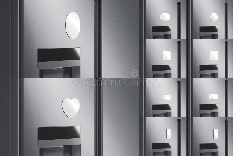 Blank White Magnet on Fridge Mockup, Different Shapes, Side View Stock ...