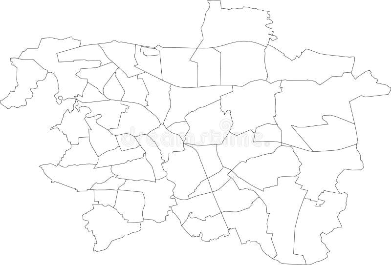 Blank White Map of Borough Districts of Hanover, Germany Stock Vector ...