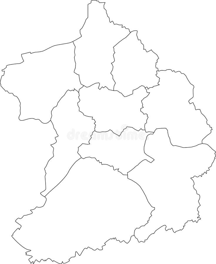 Blank White Map of Districts of Essen, Germany Stock Vector ...