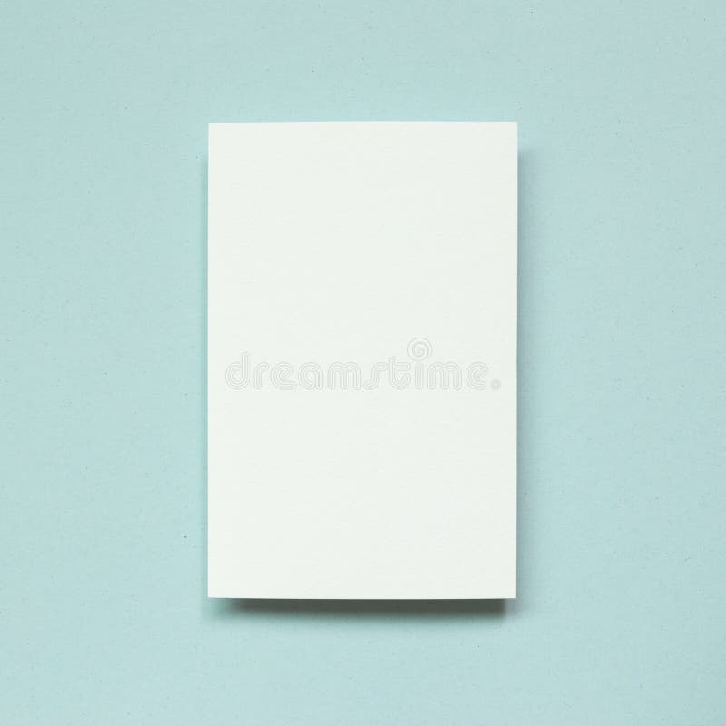 Blank White Memo Paper on Blue Background. Top View, Copy Space Stock ...