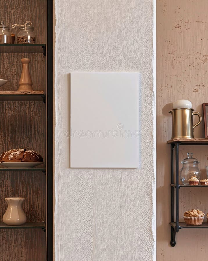 A Blank White Menu Poster Placed on a Soft Pastel-colored Wall Inside a ...