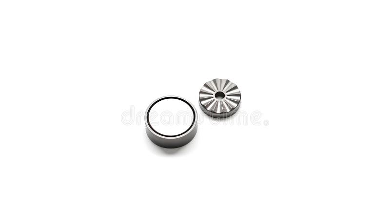 Blank White Metal Snap Button Mock Up Isolated, 3d Rendering. Empty ...