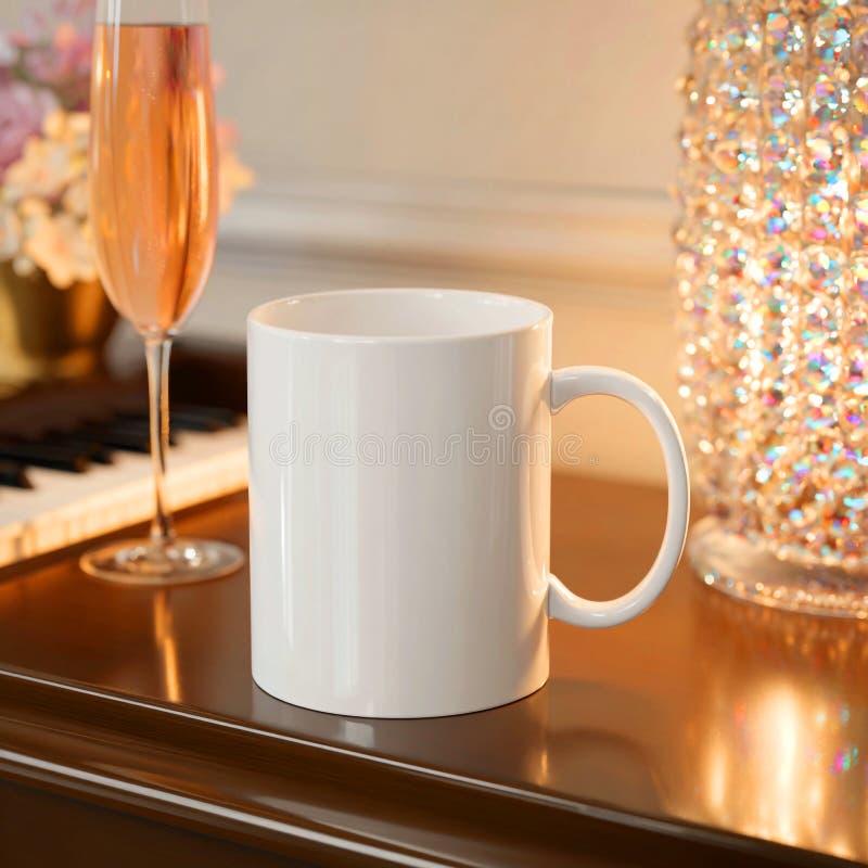 Blank White Mug Perfect for Customization and Branding Stock Illustration - Illustration of item ...