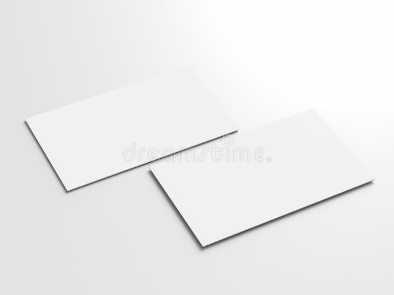 Blank White Name Cards Front and Back Stock Illustration - Illustration ...