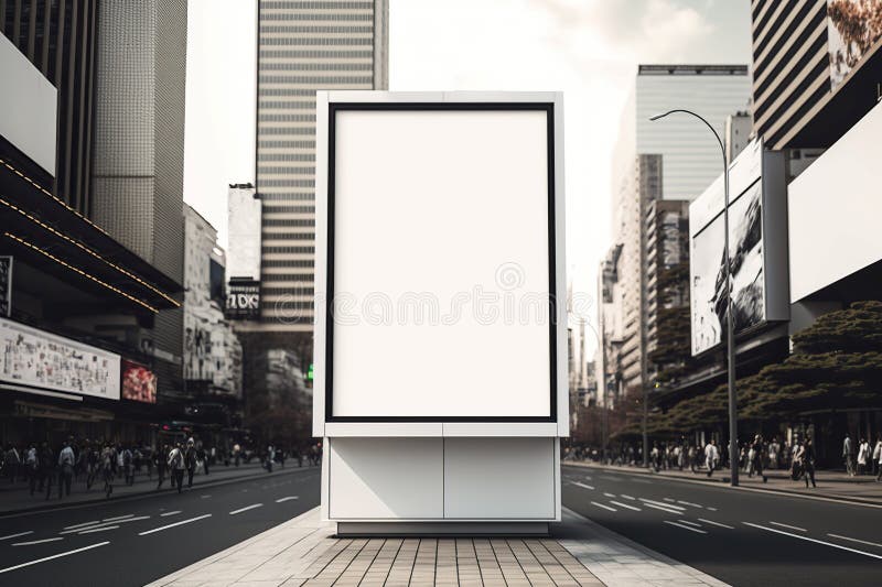 Blank White Neon Box Mockup for Your Space, Generative AI Stock ...