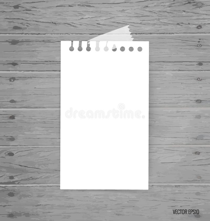 Blank White Note Papers, Ready for Your Message. Vector Illustration ...