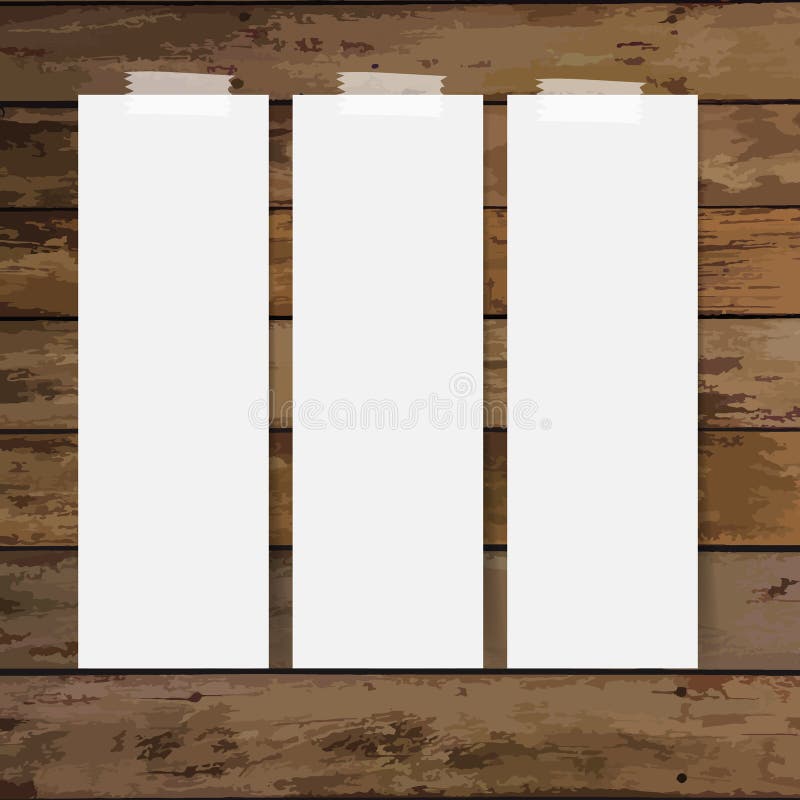 Blank White Note Papers, Ready for Your Message. Vector Illustration ...