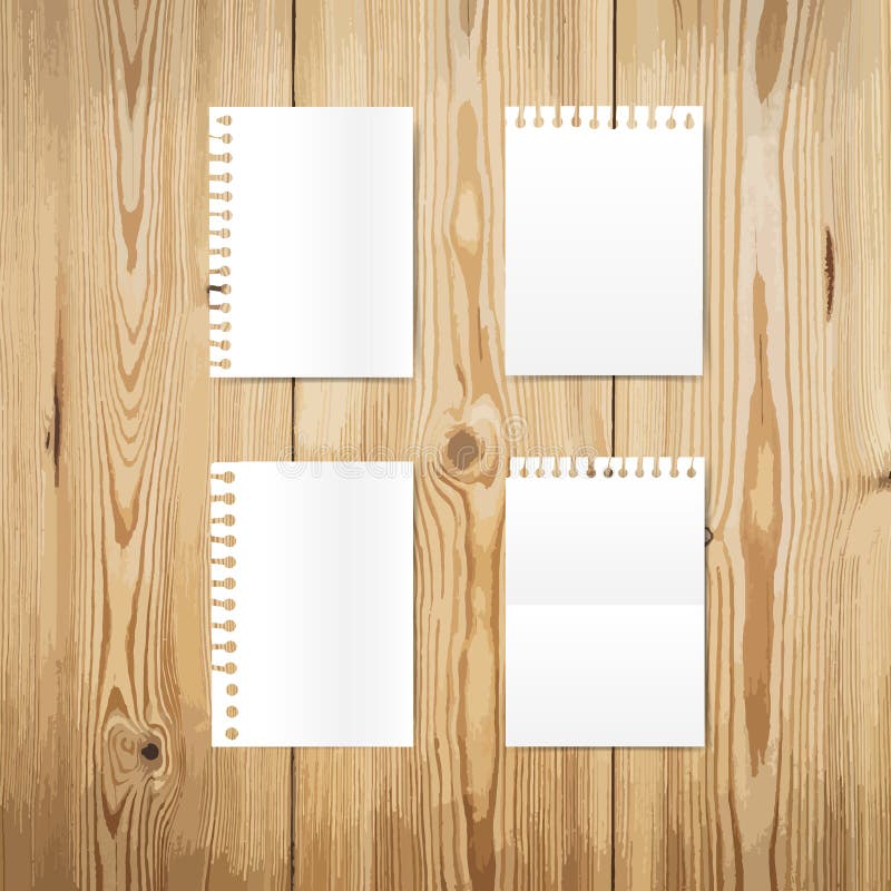 Blank White Note Papers, Ready for Your Message. Vector Illustration ...
