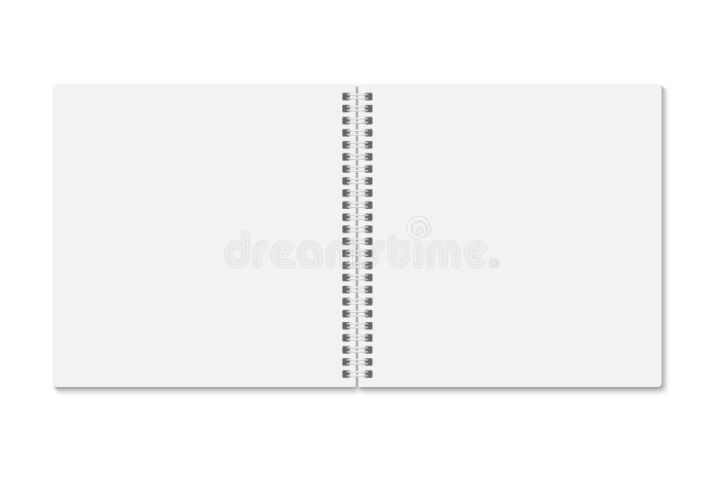 Blank White Notebook Opened, Above View. Stock Vector - Illustration of ...