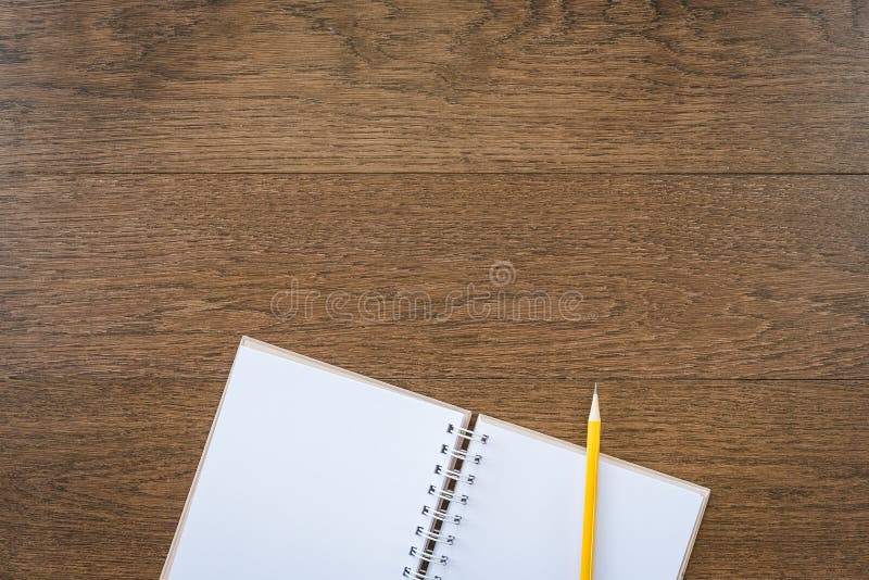Blank White Notebook on Wooden Texture Background Stock Image - Image ...